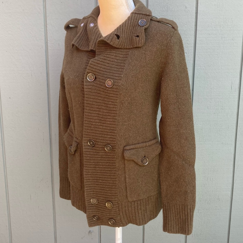 100% Lambswool Military Style Jacket - Gem